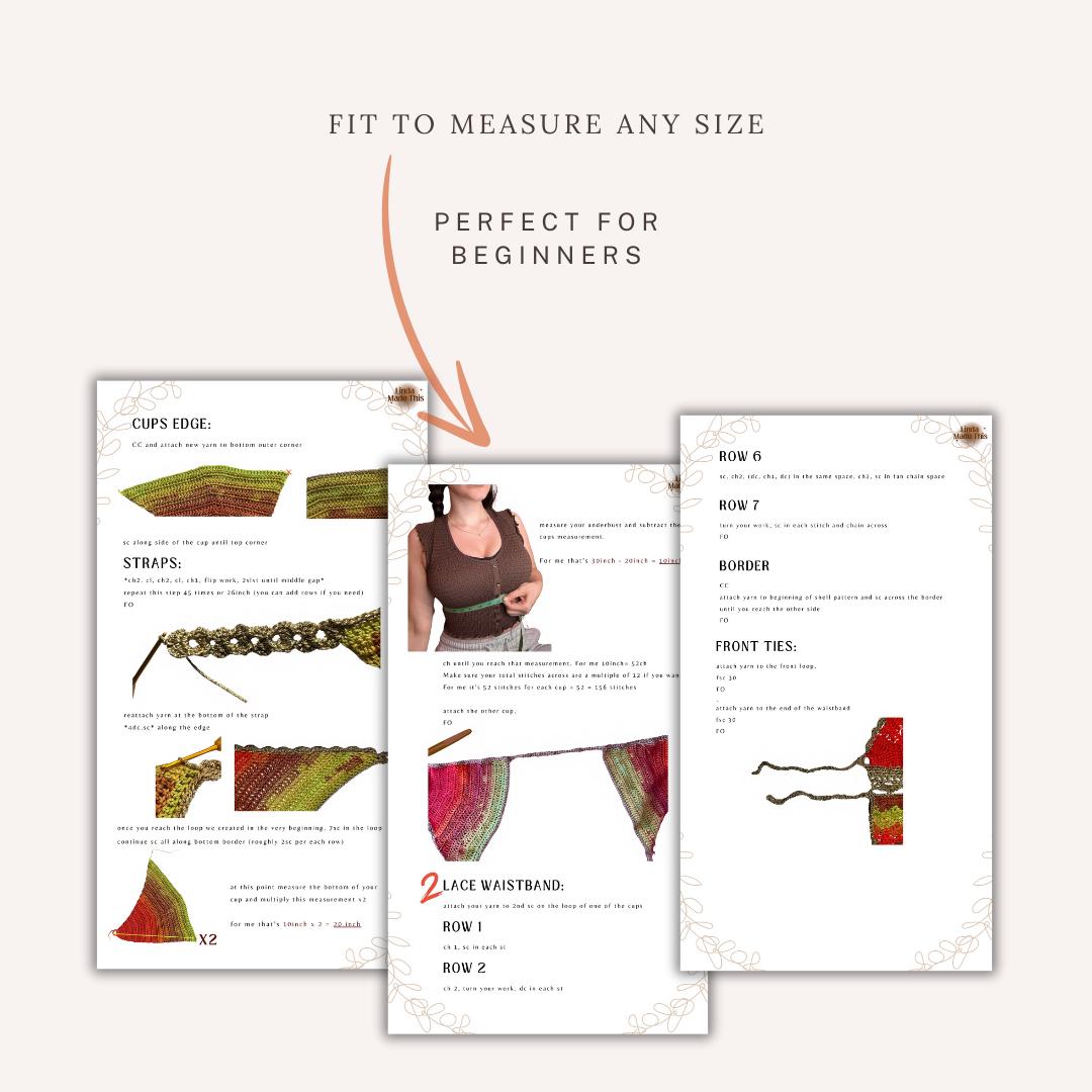 Y2K Crochet Top Pattern - Beginner Butterfly Halter Bralette | Peekaboo ...