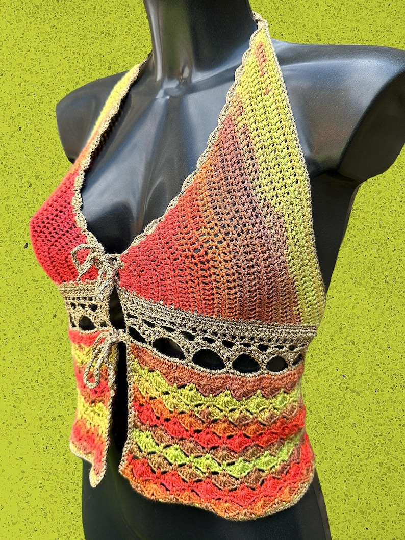 Y2K Crochet Top Pattern - Beginner Butterfly Halter Bralette | Peekaboo ...