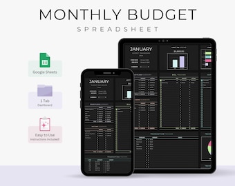Monthly Budget Planner Google Sheets, Neutral Budgeting Template ...