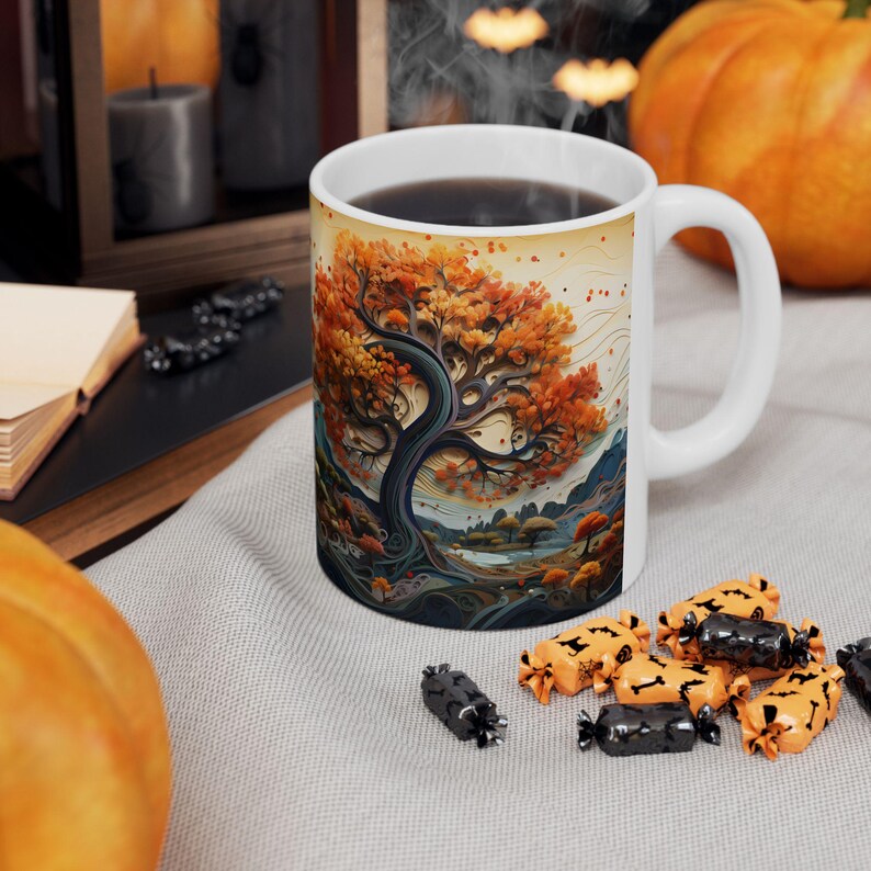 3D Fall Sublimation Design Mug Ceramic Beautiful Autumn Artwork Gift ...
