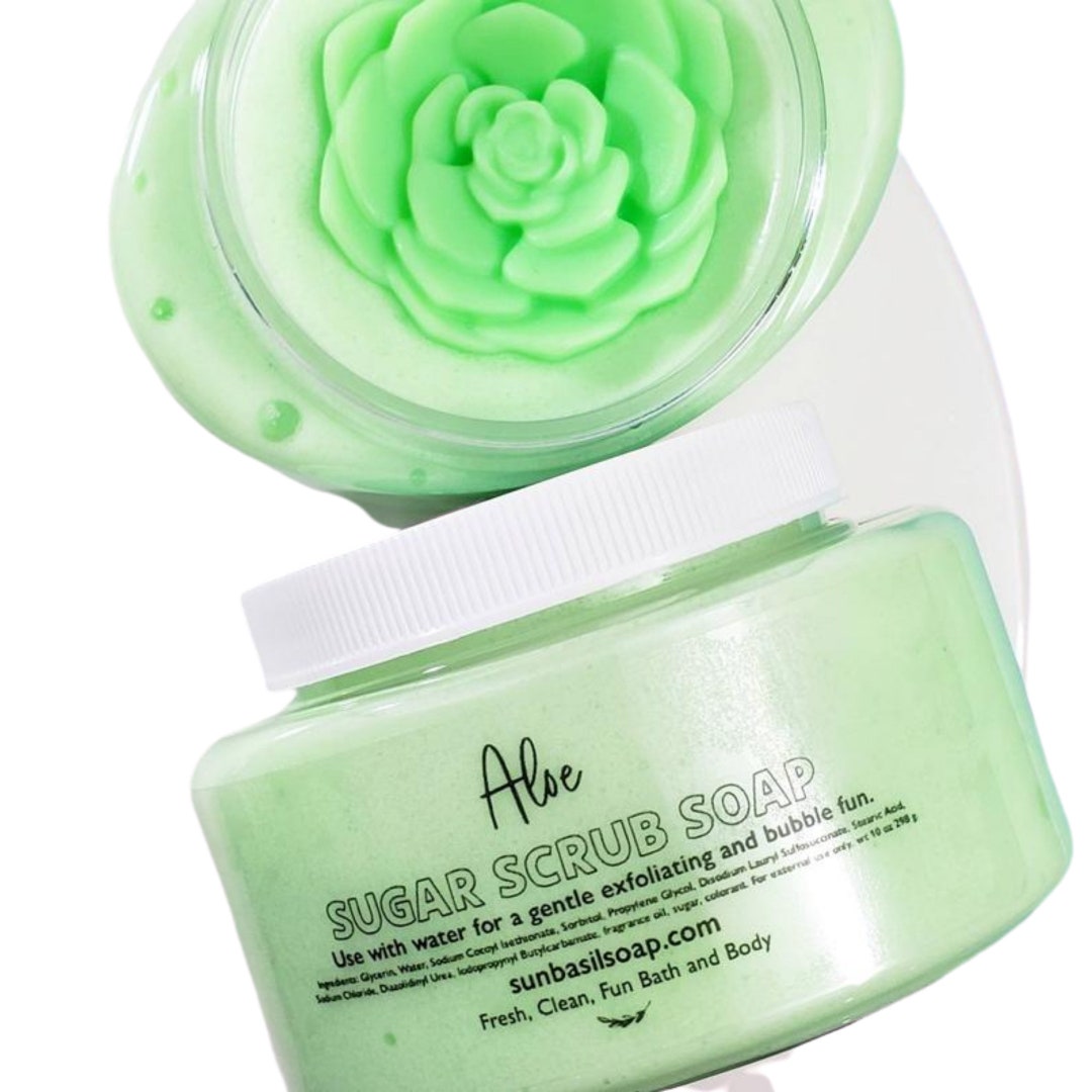 Aloe Sugar Scrub / Aloe Vera Natural Sugar Scrub / Exfoliating Scrub ...