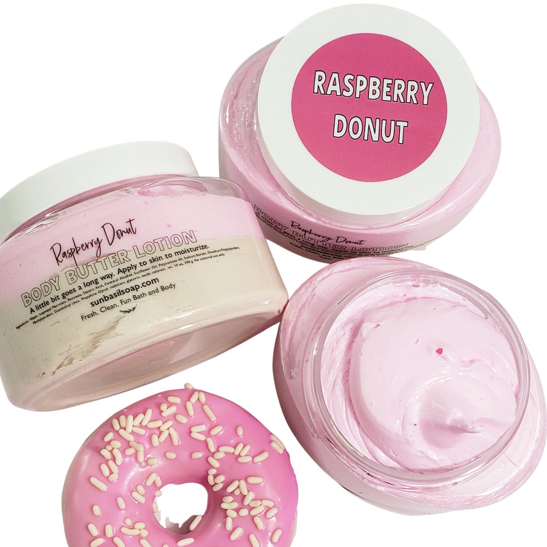 Raspberry Donut Body Butter – Whipped Moisturizer, Bakery Scent Lotion ...