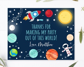Space Thank You Card | Etsy