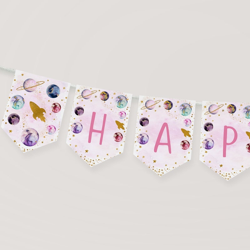 Galaxy Birthday Banner - Etsy