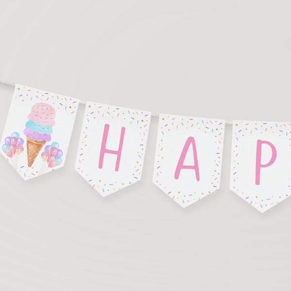 Ice Cream Party Banner - Etsy