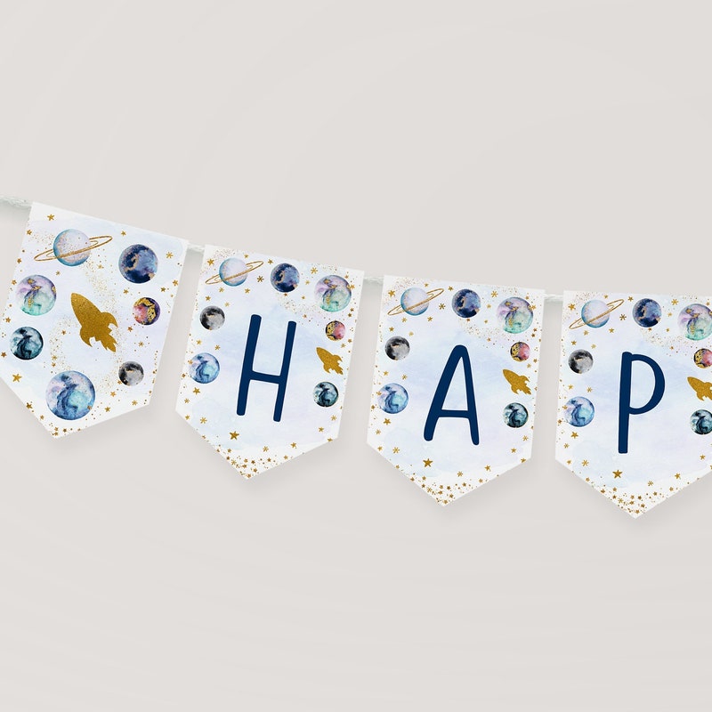 Galaxy Birthday Banner - Etsy