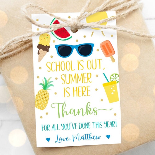 Editable Teacher Appreciation Gift Tag Thank You Tag Summer - Etsy