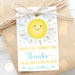 Editable Teacher Appreciation Gift Tag Sunshine Thank You Tag Summer ...