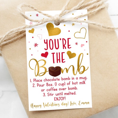 Hot Chocolate Bomb Tags Printable Hot Cocoa Bomb Tag - Etsy
