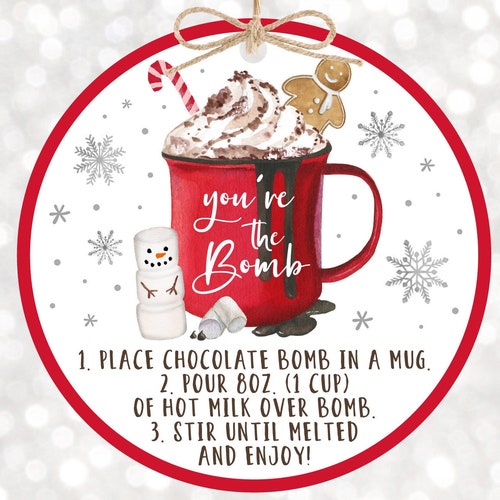 Hot Chocolate Bomb Tags Printable Hot Cocoa Bomb - Etsy