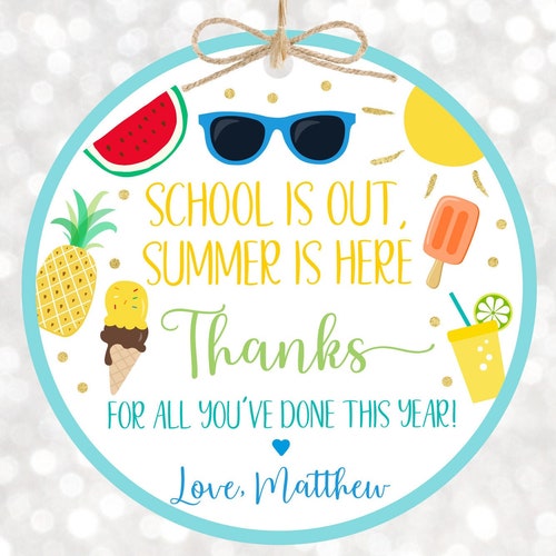 EDITABLE Teacher Thank You Tags End of School Year Teacher - Etsy