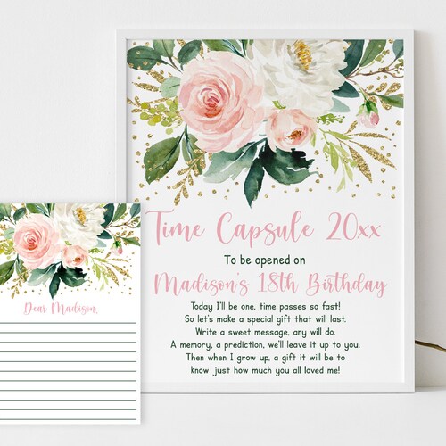 Editable Blush Floral Milestone Birthday Poster Wild One Miss | Etsy
