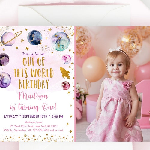Editable Space Birthday Invitation Out of This World Birthday - Etsy