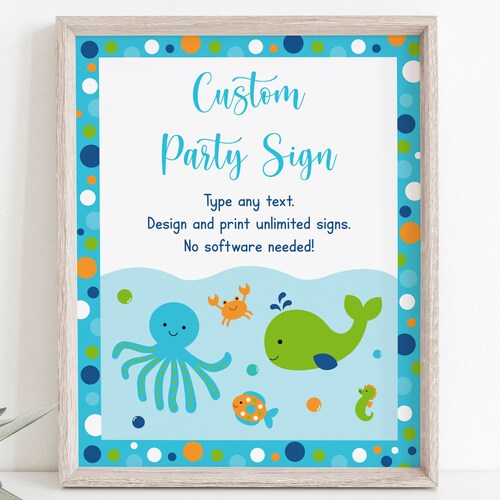 Blue Under the Sea Baby Shower Games Package Nautical Whale - Etsy