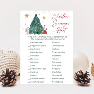 Editable Christmas Scavenger Hunt Game Family Christmas Game - Etsy