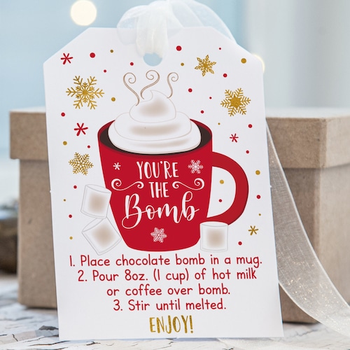 Editable Hot Chocolate Bomb Tags Hot Cocoa Bomb Instructions - Etsy