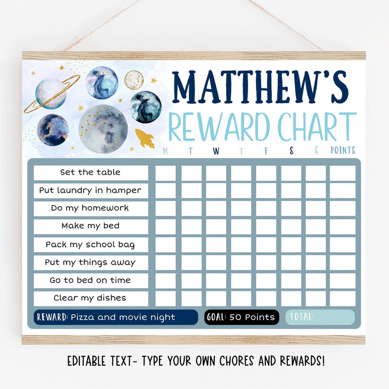Galaxy Reward Chart - Etsy