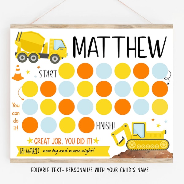 Potty Chart Boy Printable - Etsy