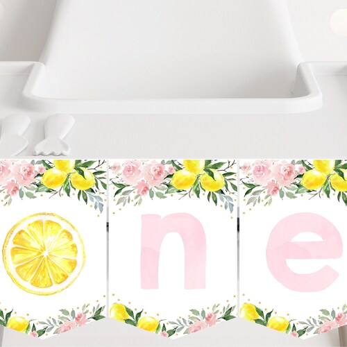 Lemonade ONE High Chair Banner Sunshine Lemonade and Fun Pink - Etsy