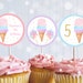Editable Ice Cream Birthday Cupcake Topper Girl Ice Cream | Etsy
