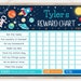 EDITABLE Space Reward Chart Outer Space Rocket Ship Astronaut Solar ...