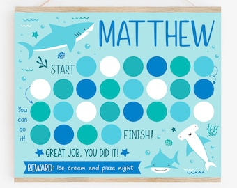 Printable Sticker Chart Under the Sea Kids Decor Behavior - Etsy