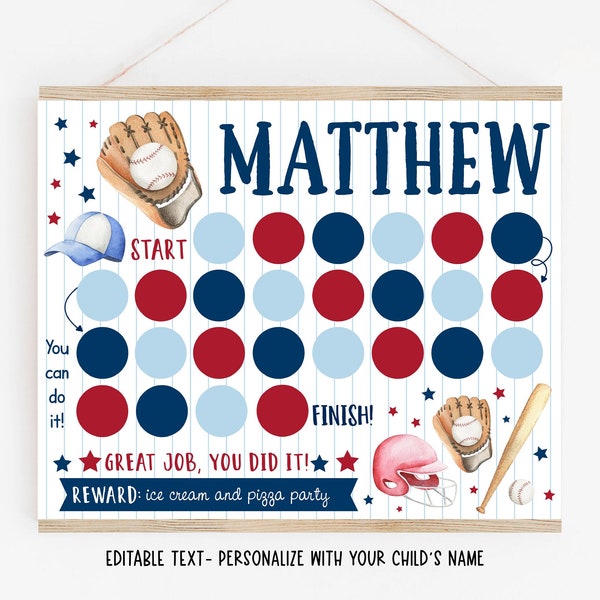 Baseball Training Chart - Etsy