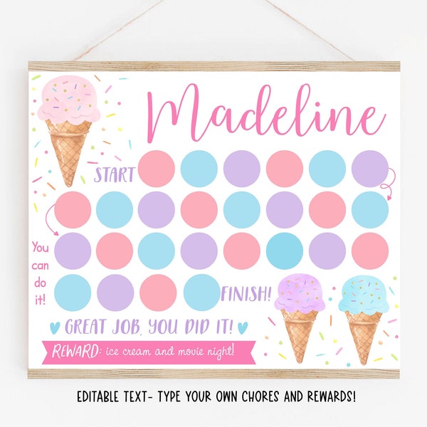 Ice Cream Chart - Etsy