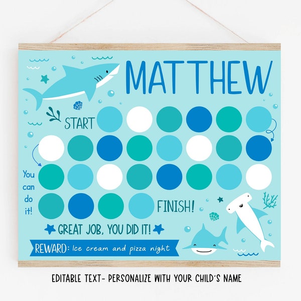 Shark Reward Chart - Etsy