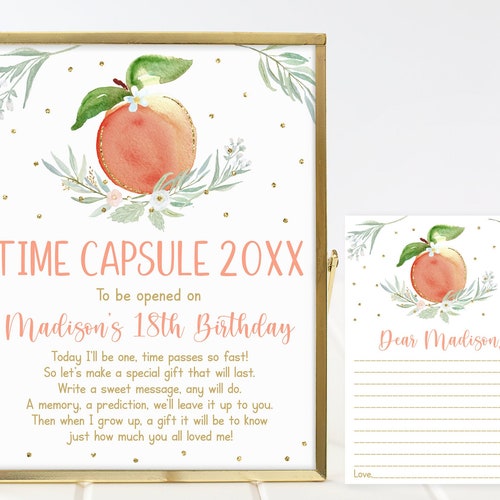 Editable Peach First Birthday Wishes Sweet as A Peach Party - Etsy