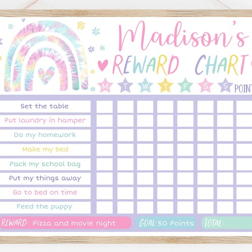 Printable Rainbow Reward Chart Sunshine Behavior Chart - Etsy