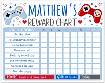 Boys Reward Chart | Etsy