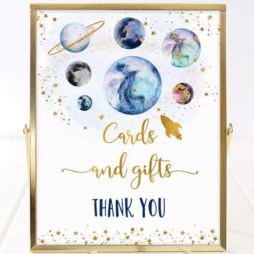 Editable Space Birthday Party Sign Galaxy Planets Outer Space - Etsy