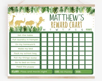 Jungle Reward Chart - Etsy