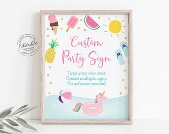Printable Pool Party | Etsy
