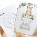 ABC Book Baby Shower Game Teddy Bear Greenery Alphabet - Etsy
