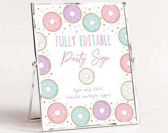 Donut Party Sign - Etsy