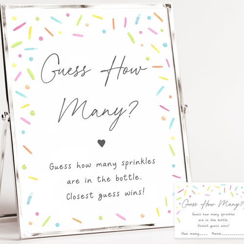 Game Guess How Many Sprinkles Are in the Jar Sprinkle Baby - Etsy