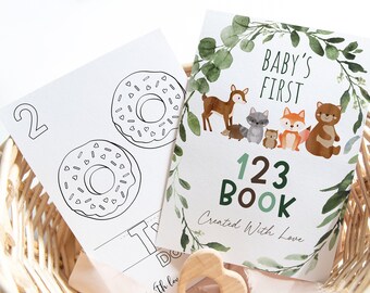 123 Coloring Book Baby's First 123 Book Baby Shower Coloring Pages Baby ...