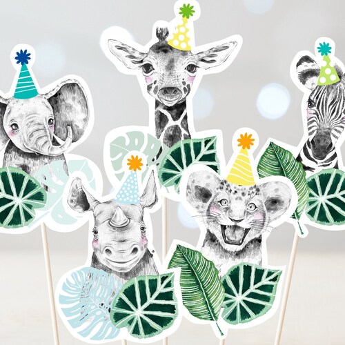 Safari Cake Toppers INSTANT DIGITAL DOWNLOAD Printable Party - Etsy