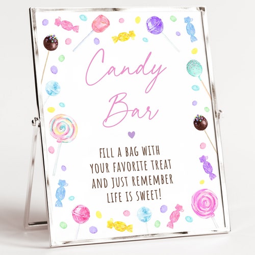 Candy Bar Party Sign Sweet Shop Birthday Candy Birthday - Etsy