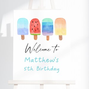 Editable Popsicle Birthday Welcome Sign Popsicle Party Pop on - Etsy