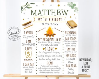 EDITABLE S'mores Birthday Invitation Camping Bonfire | Etsy