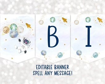Galaxy Birthday Banner | Etsy