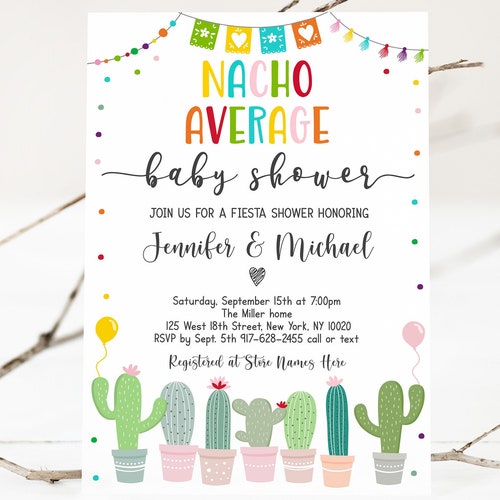Editable Nacho Average Baby Shower Invitation Fiesta Baby | Etsy