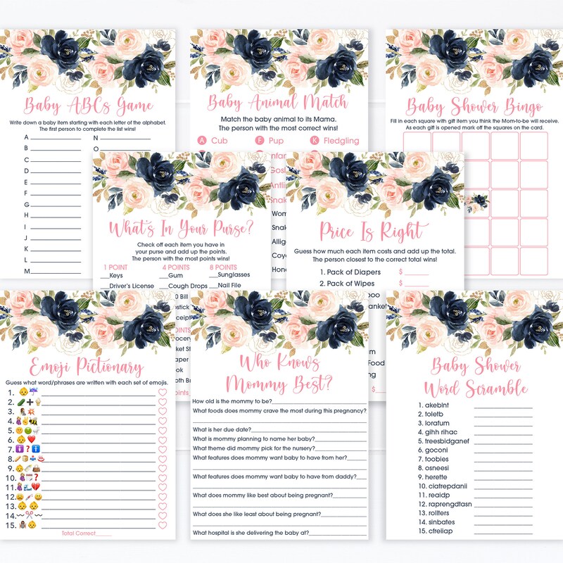 Navy Pink Gold - Etsy