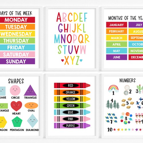 Rainbow Colors Educational Print Classroom Art Learning - Etsy