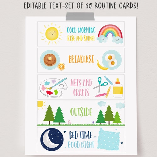 Visual Schedule Toddler Kids Daily Routine Chart Printable - Etsy