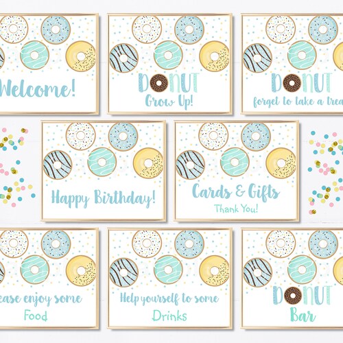 Donut Word Art Bundle/ Party Printable/ First Birthday - Etsy