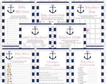 Pink Navy Nautical | Etsy